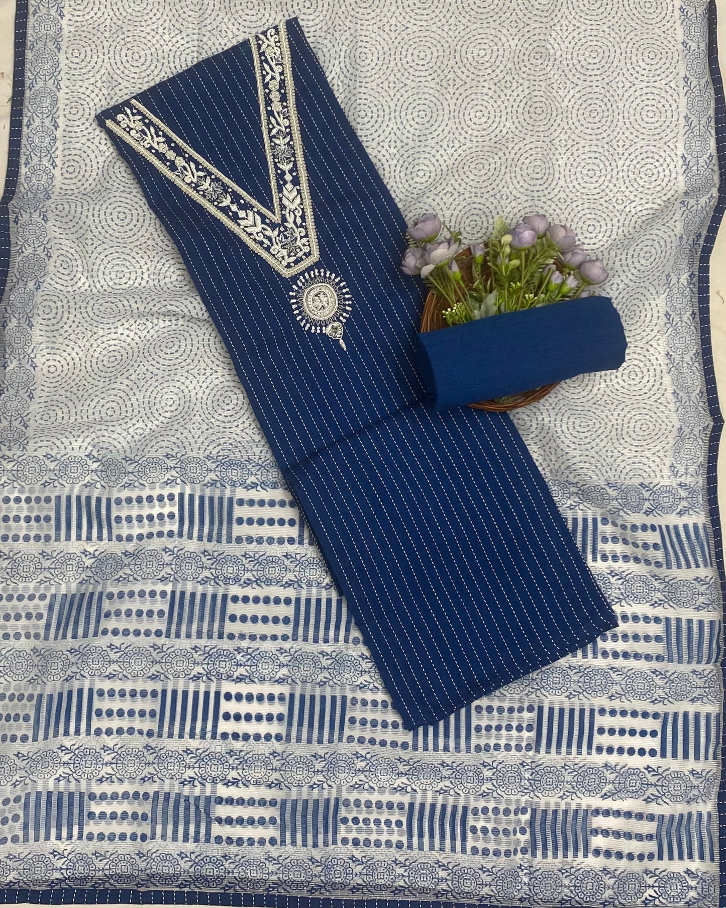 Cotton Navy Blue Suit Fabric / Cotton Bazaar – Studio CKC