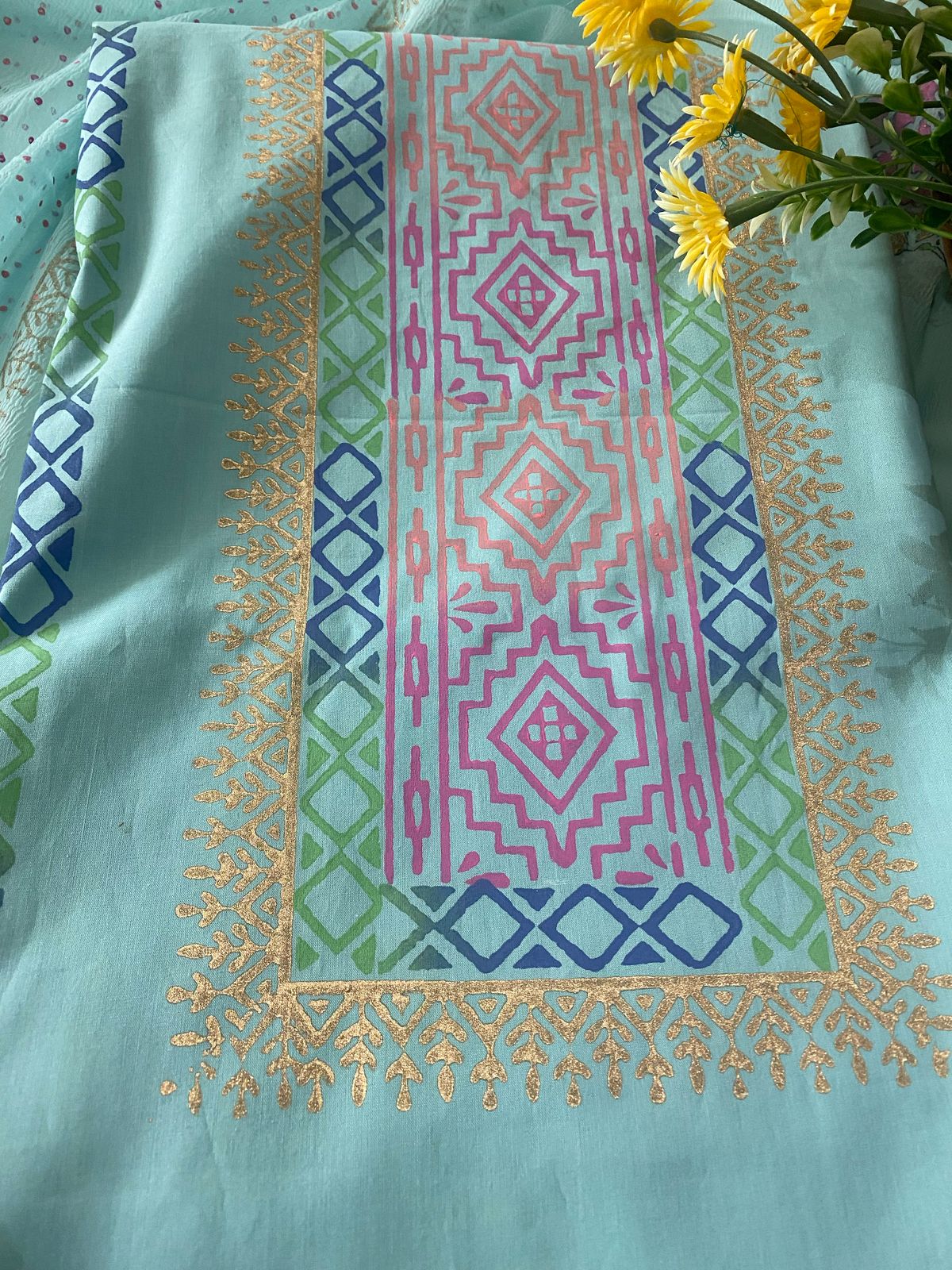 Cotton Voile Sky Blue Suit Fabric / Summer Elegance – Studio CKC