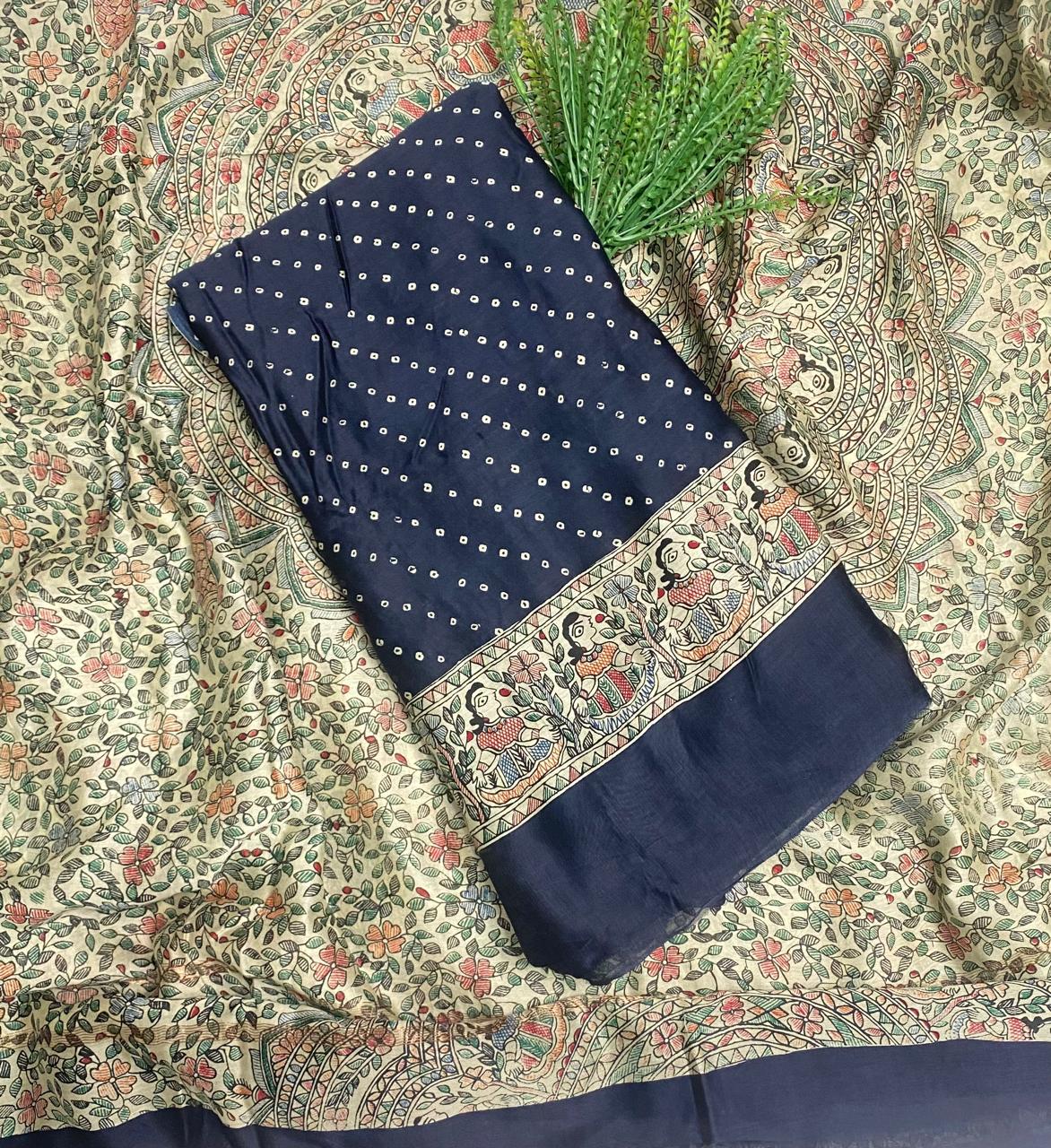Maheshwari Silk Navy Blue Suit Fabric / Classy Suits Collection ...